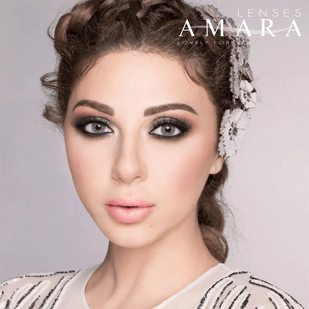 Amara Monthly Color Contact Lenses - Ash Gray
